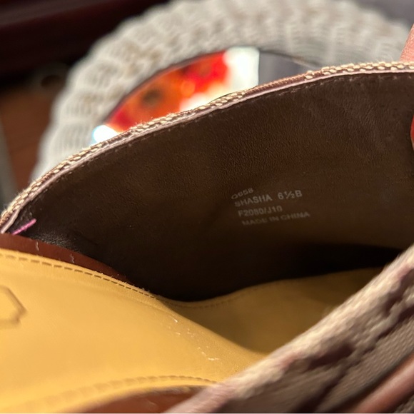 Coach | Shoes | Coach Shasha Clogs Mules In Brown Wood Leather And ...